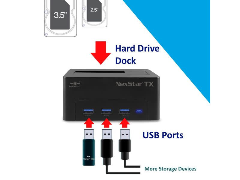 Vantec Hard Drive Dock and 3-Port Hub in one | Docking Stations ...