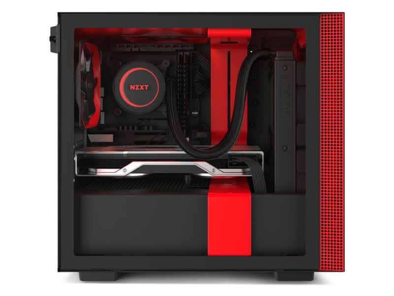 NZXT H210i Mini-ITX With Lighting and Fan Control Black/Red Desktop PC ...